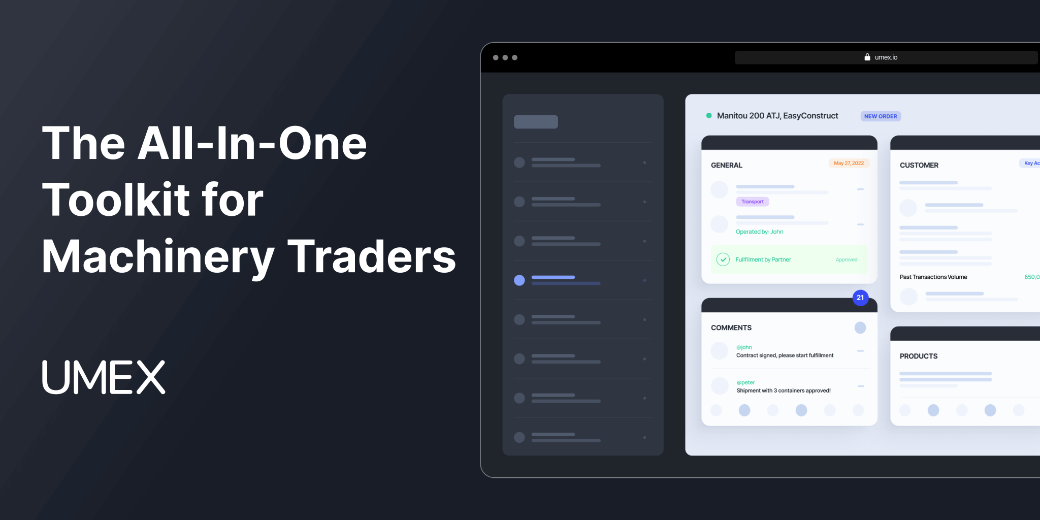 UMEX – The All-In-One Toolkit for Machinery Traders